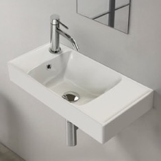 CeraStyle 044300-U By Nameek's Sharp Small Bathroom Sink, Wall Mounted ...