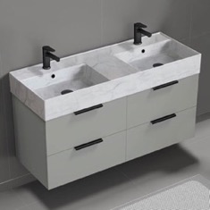 Nameeks DERIN96 By Nameek's Derin 48" Bathroom Vanity With Black Sink ...