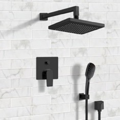 Remer SFH50 By Nameek's Orsino Matte Black Rain Shower System with ...