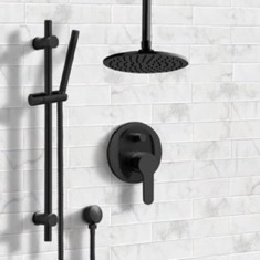 Remer SFH50 By Nameek's Orsino Matte Black Shower Set With 8" Rain ...