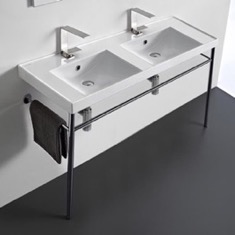 Tecla CAN05011B-CON By Nameek's Cangas Double Trough Console Sink, 48 ...