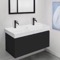 Nameeks SHARP33 By Nameek's Sharp Double Floating Black Bathroom Vanity ...