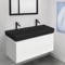 Nameeks SHARP35 By Nameek's Sharp Floating Double Bathroom Vanity, 40 ...