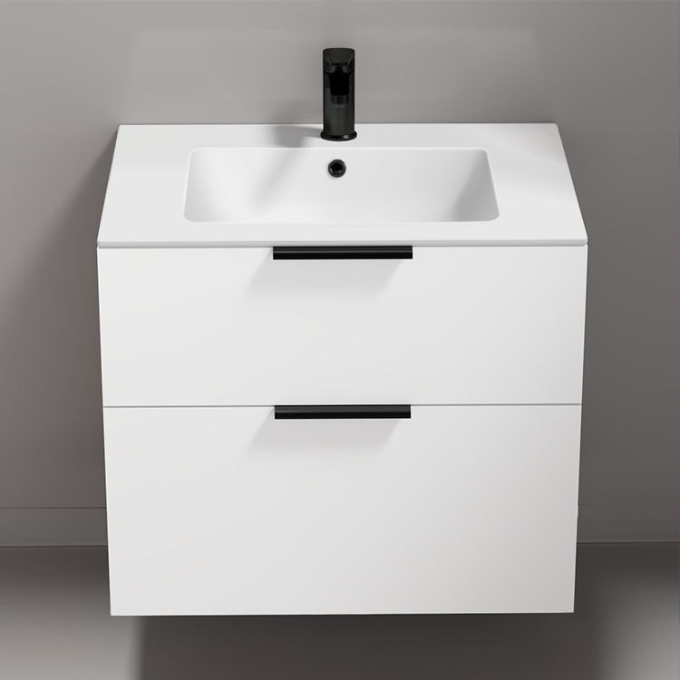 Nameeks IBIZA8 By Nameek's Ibiza White Bathroom Vanity, Wall Mounted ...