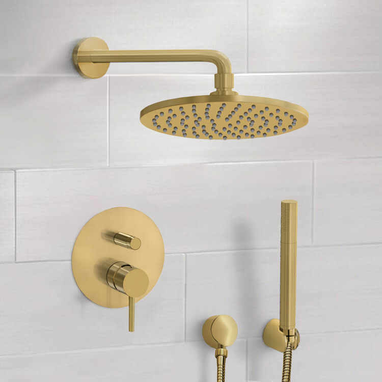 Remer SFH91 By Nameek's Orsino Matte Gold Shower System With 8" Rain ...