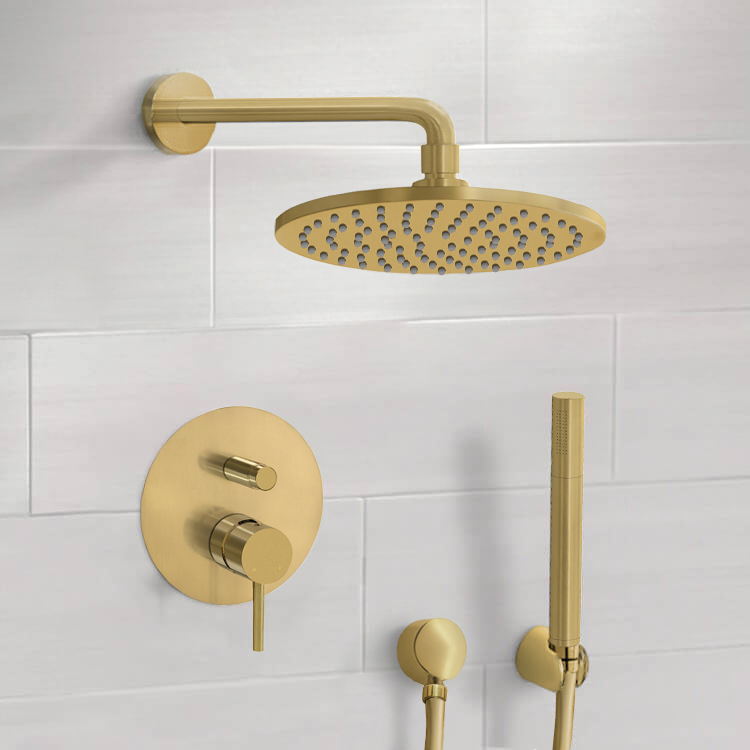Remer SFH91 By Nameek's Orsino Matte Gold Shower System With 8" Rain ...