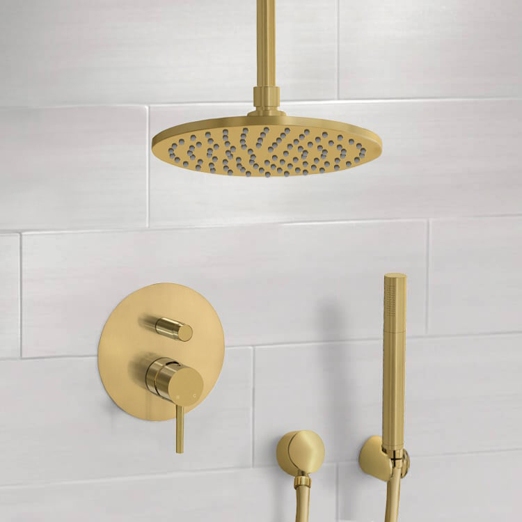Remer SFH92 By Nameek's Orsino Matte Gold Ceiling Shower With 8" Rain ...