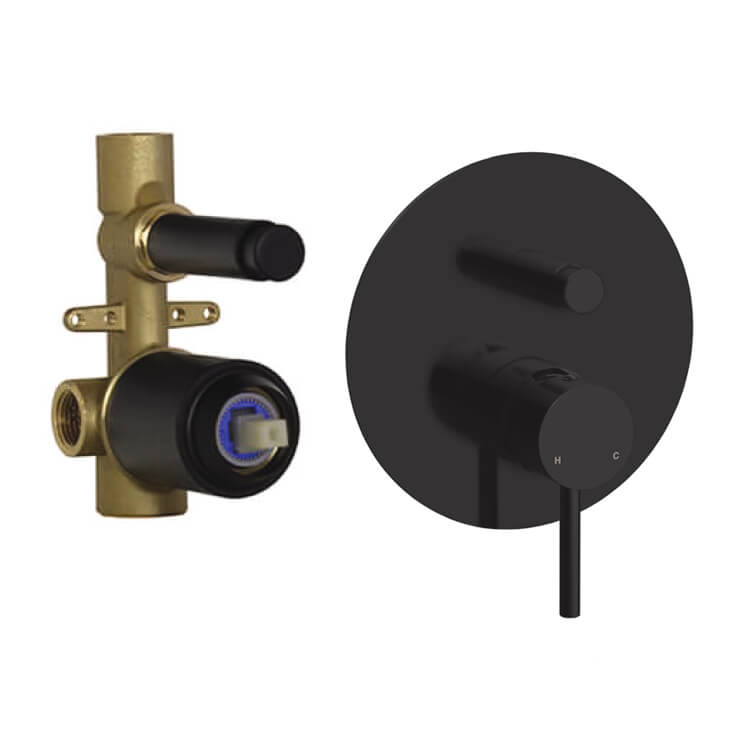 Remer X09-NO By Nameek's X Style Matte Black Built-In Shower Diverter ...