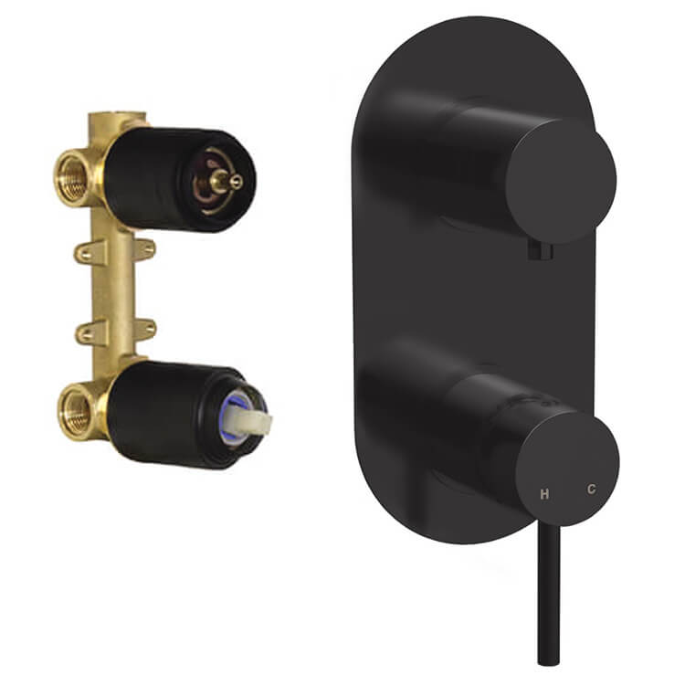 Remer X93-NO By Nameek's X Style Matte Black Built-In Three Way Shower ...