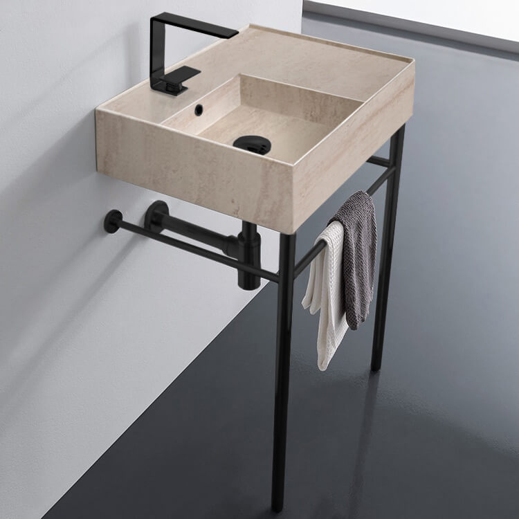 Scarabeo 5114-E-CON-BLK By Nameek's Teorema 2 Small Modern Console Sink ...