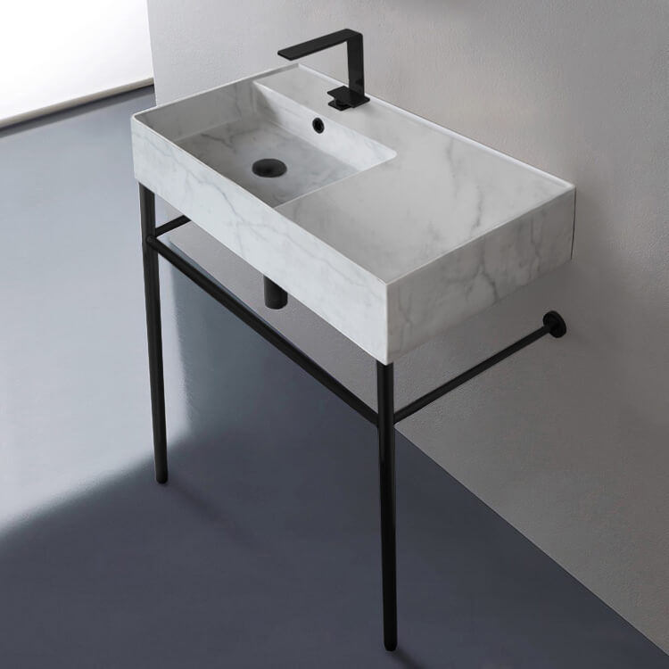 Scarabeo 5115-F-CON-BLK By Nameek's Teorema 2 Modern Console Sink ...