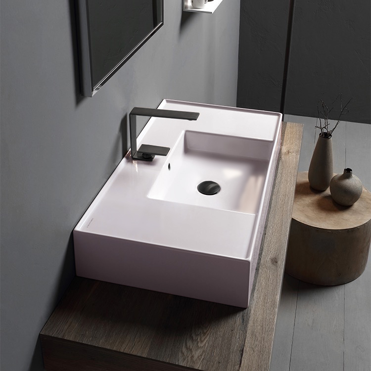 Scarabeo 5123-54 By Nameek's Teorema 2 Pink Bathroom Sink, Ceramic ...