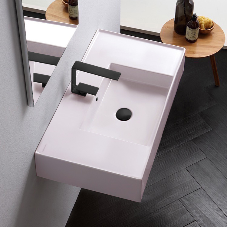 Scarabeo 5123-54 By Nameek's Teorema 2 Pink Bathroom Sink, Ceramic ...