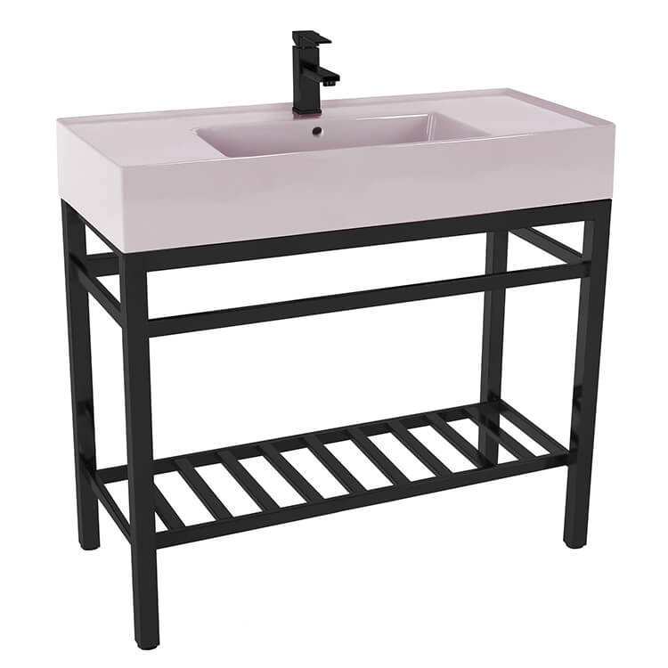 Scarabeo 5124-54-CON2-BLK By Nameek's Teorema 2 Modern Console Sink ...