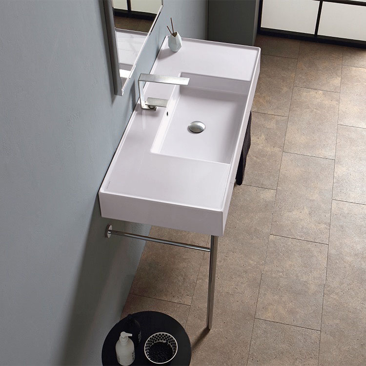 Scarabeo 5124-54-CON By Nameek's Teorema 2 Modern Console Sink, Pink ...