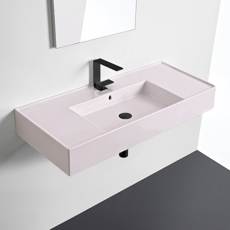 Scarabeo 5124-54 By Nameek's Teorema 2 Pink Bathroom Sink, Ceramic ...
