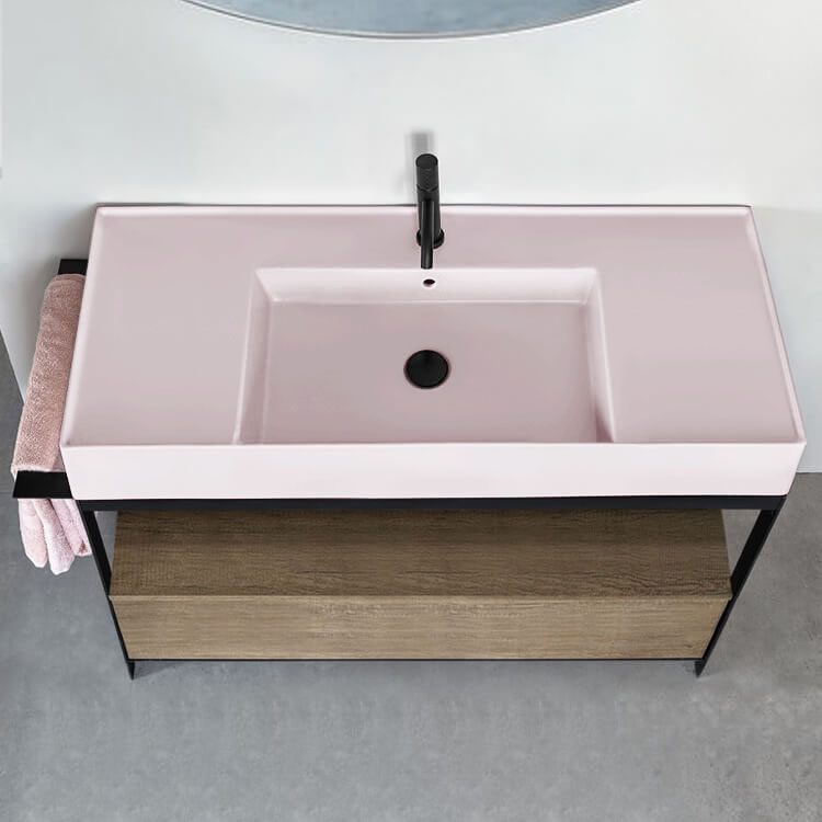 Scarabeo 5124-54-SOL1-89 By Nameek's Solid Modern Console Vanity, Pink ...