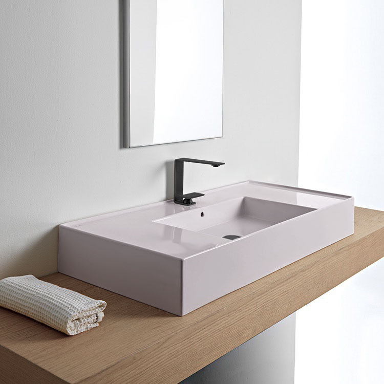 Scarabeo 5124-54 By Nameek's Teorema 2 Pink Bathroom Sink, Ceramic ...