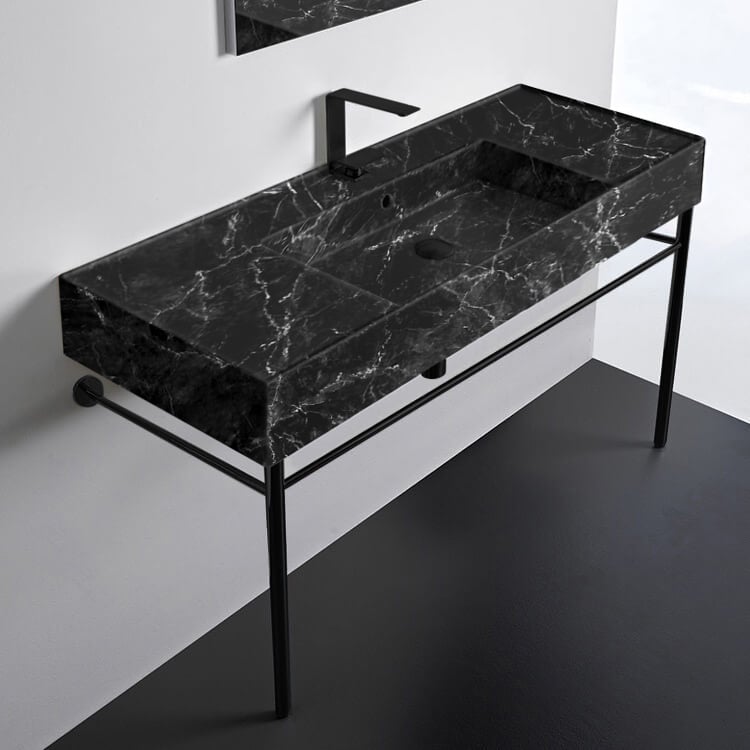 Scarabeo 5125-G-CON-BLK By Nameek's Teorema 2 Modern Console Sink ...