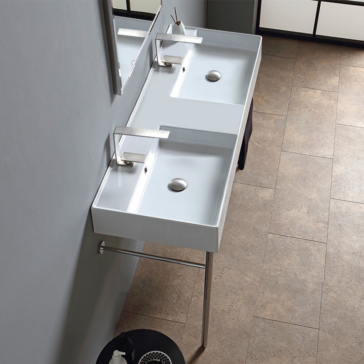 Scarabeo 5143-CON By Nameek's Teorema 2 Double Console Sink, 48 ...