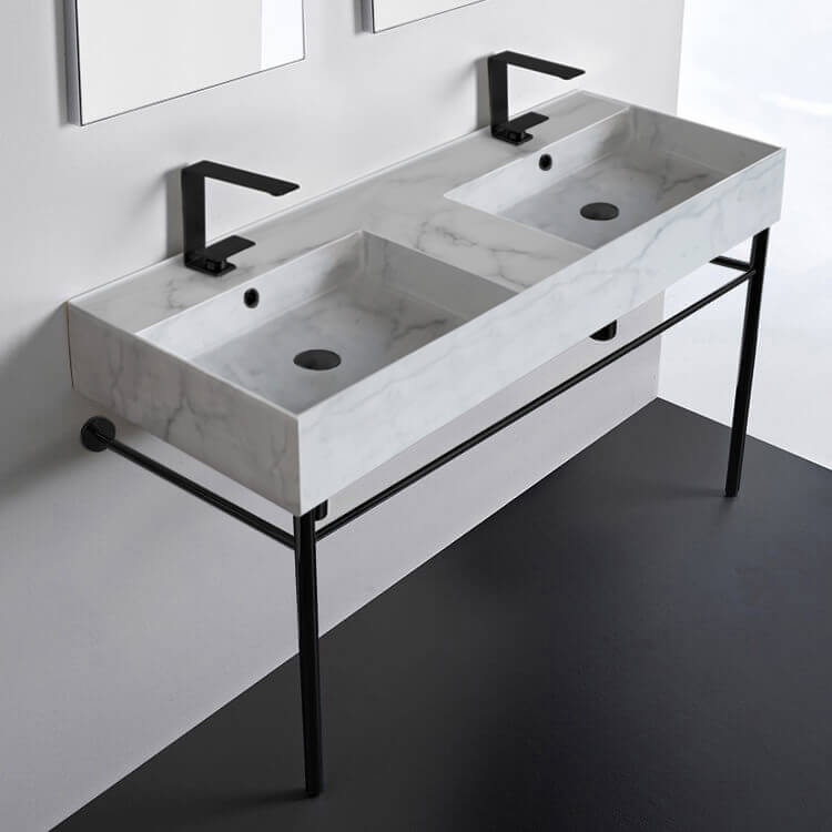 Scarabeo 5143-F-CON-BLK By Nameek's Teorema 2 Modern Console Sink ...